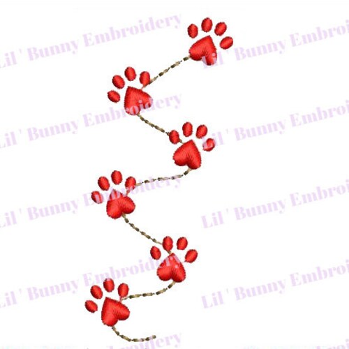 Dog Paw Border Machine Embroidery Design | Etsy