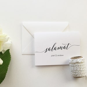 Salamat Wedding Thank You Cards (set of 10) - Personalized Thank You ...