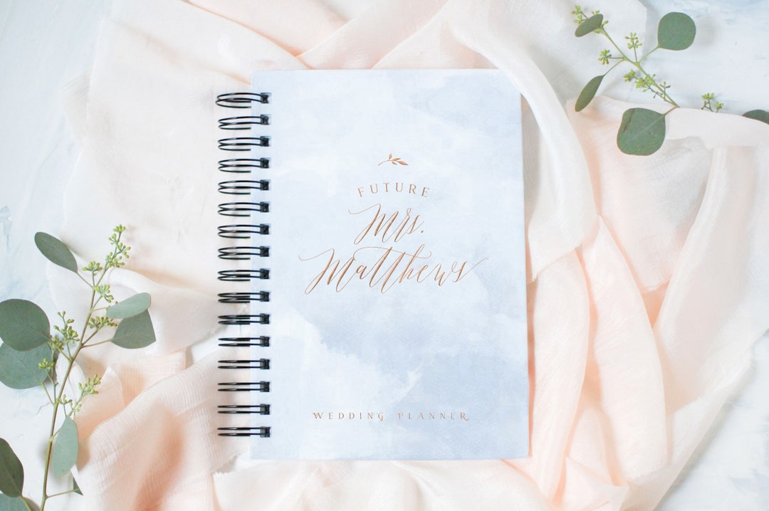 Light Blue Wedding Planner, Watercolor Wedding Planner Book, Custom ...