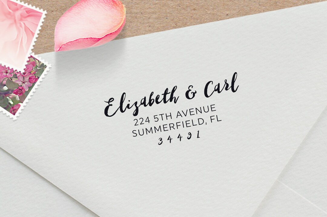 Thick Elegant Calligraphy Address Stamp, Wedding Invitation Stamp ...