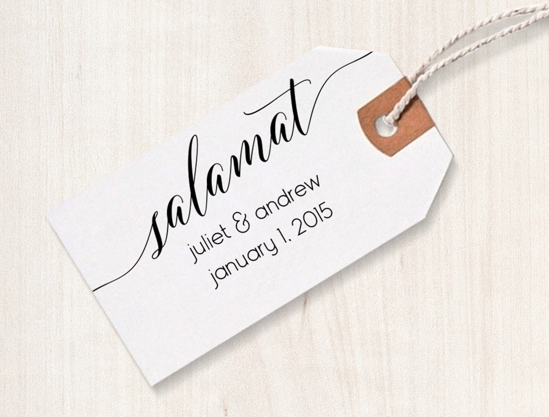 Salamat Rubber Stamp - Salamat Favor Stamp, DIY Wedding Stamp, Filipino ...