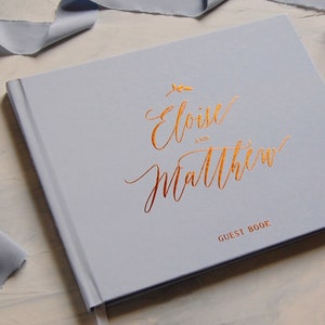 Wedding Guest Book Baby Blue Wedding Guestbook Calligraphy Custom Guest ...