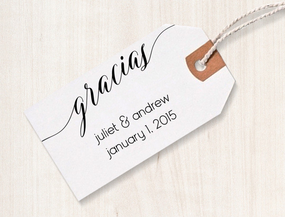 Gracias Rubber Stamp - Gracias Favor Stamp, DIY Wedding Stamp, Wedding ...