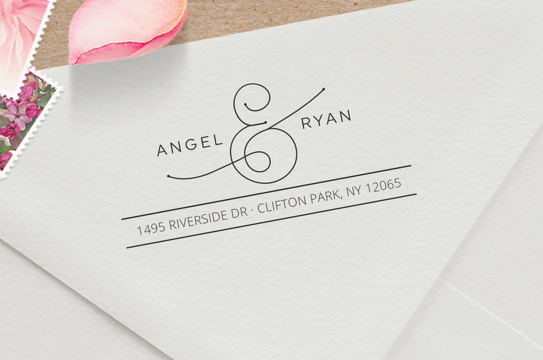 Modern Address Stamp - Wedding Invitation Stamp - Customized Rubber ...