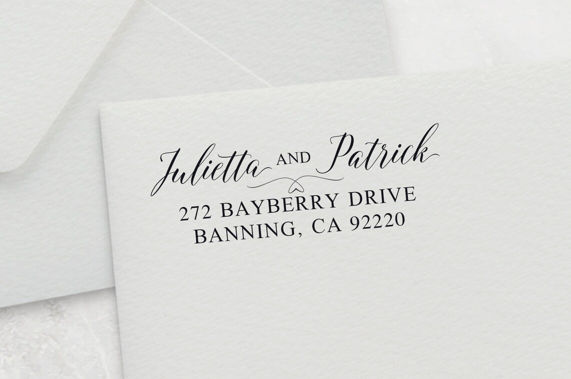 Modern Calligraphy Address Stamp Wedding Invitation Stamp | Etsy