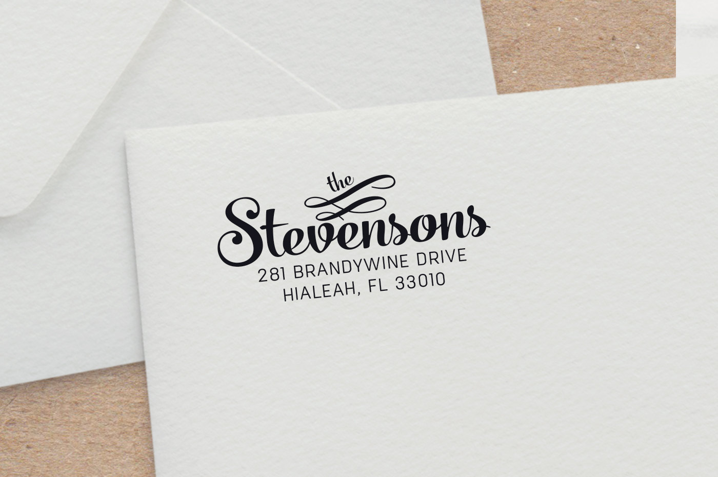 Bold Script Address Stamp with Ornaments Wedding Invitation | Etsy