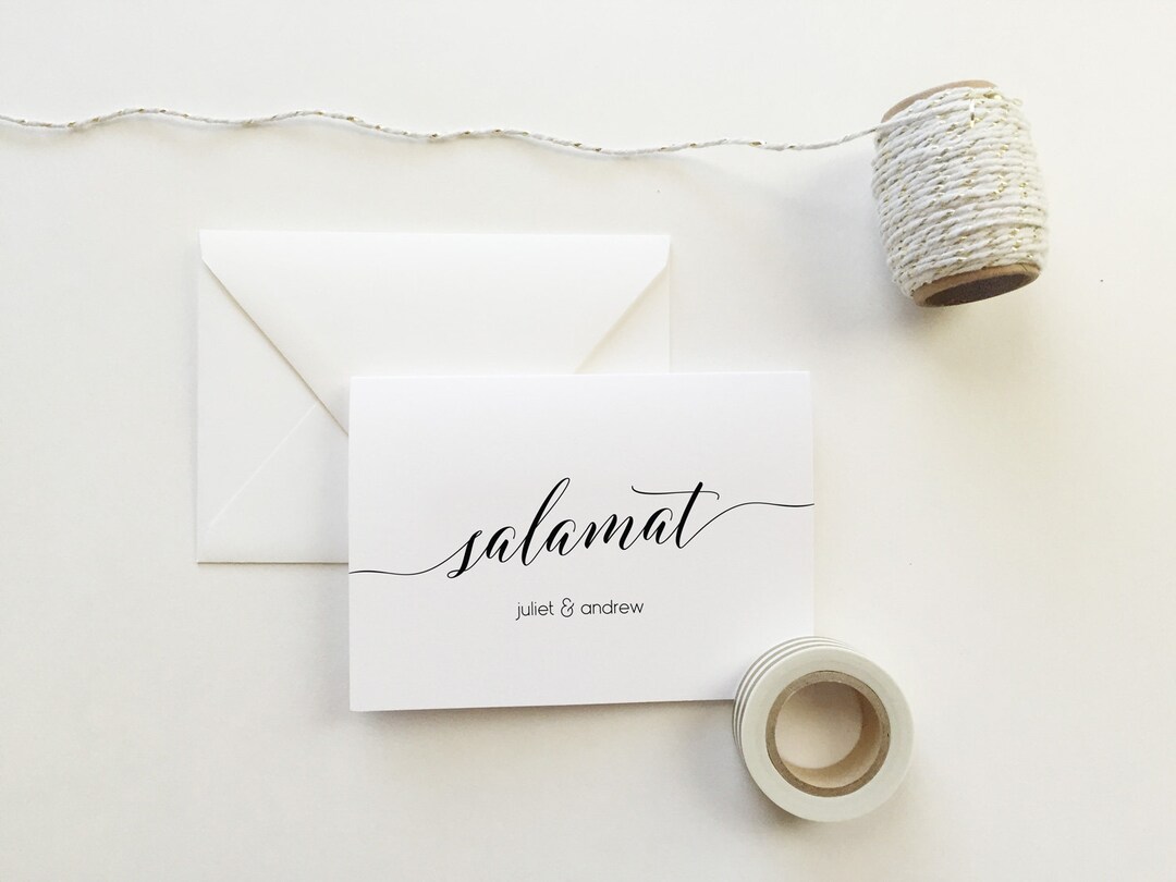 Salamat Wedding Thank You Cards (set of 10) - Personalized Thank You ...