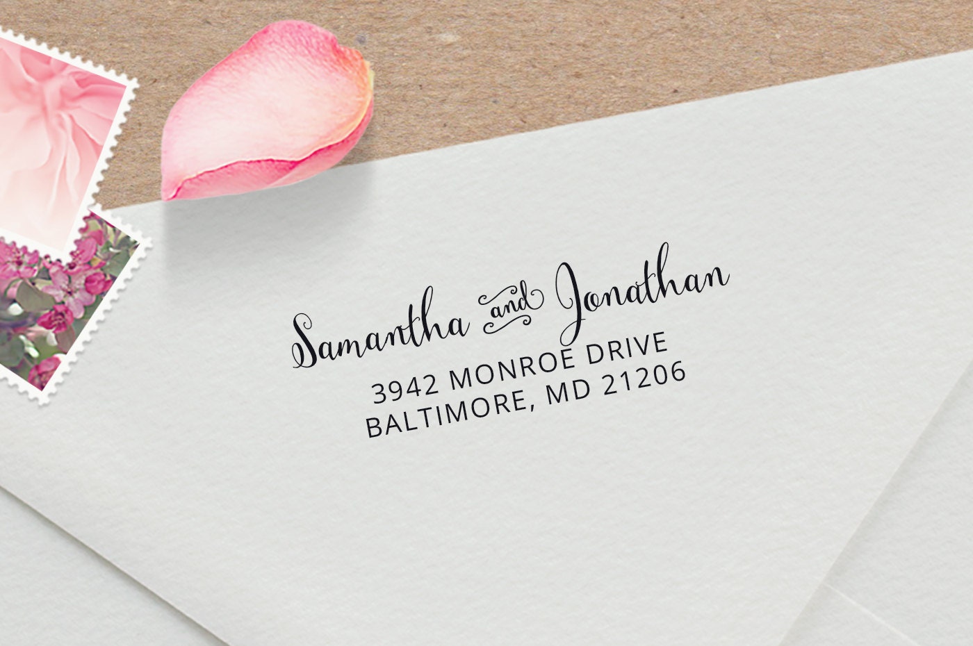 Calligraphy Address Stamp - Wedding Invitation Stamp - Customized ...