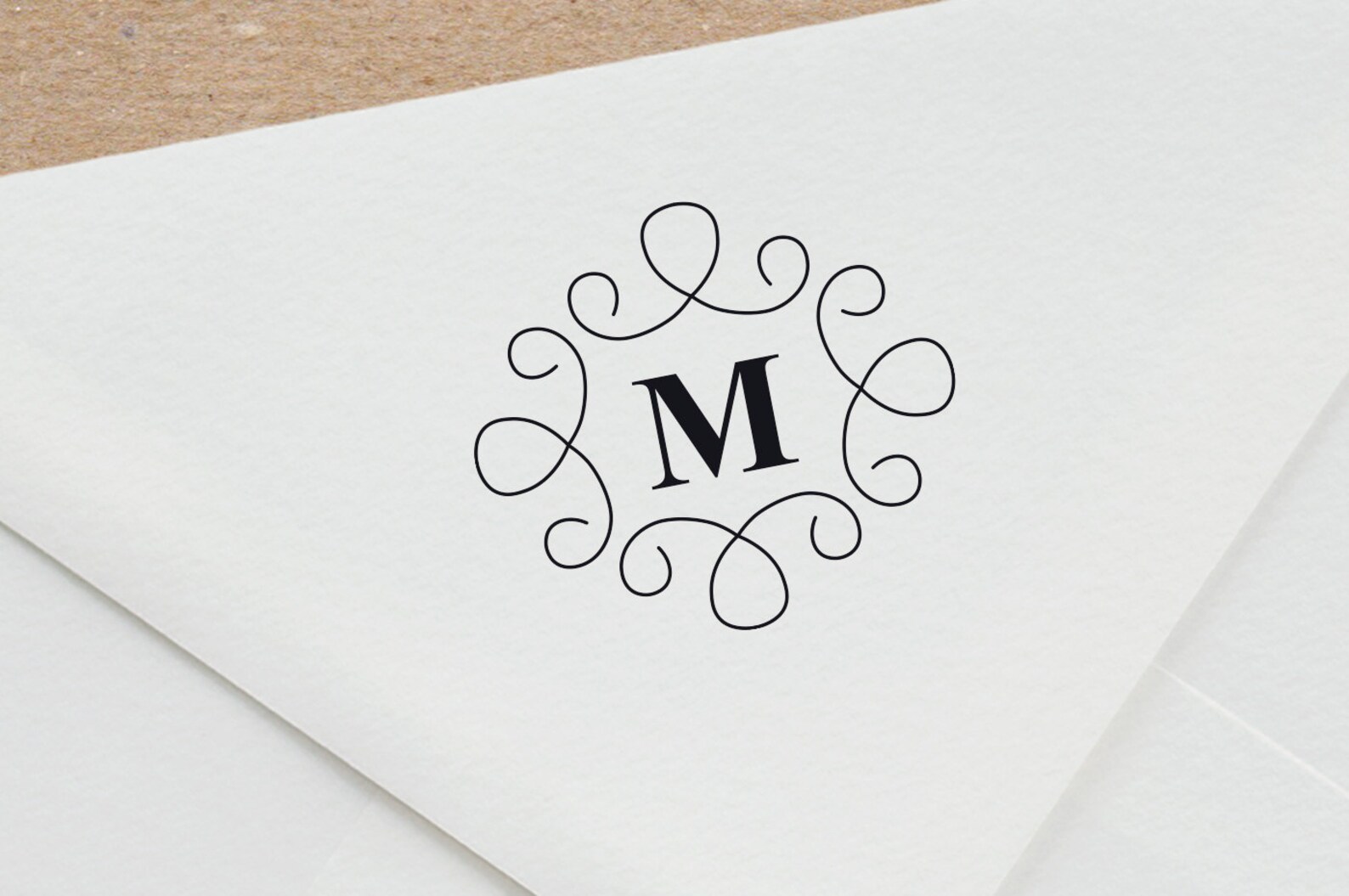 Elegant and Modern Monogram Stamp Custom Rubber Stamp - Etsy