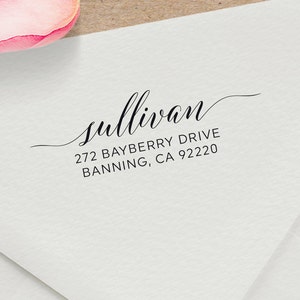 Custom Address Stamp, Wood Handled Rubber Stamp, Calligraphy Stamp ...