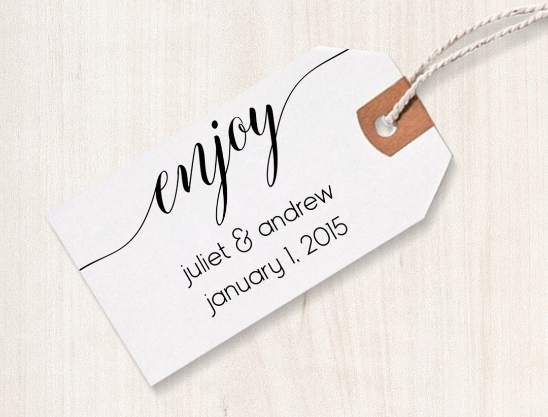 Enjoy Rubber Stamp - Enjoy Favor Stamp, DIY Wedding Stamp, Enjoy ...