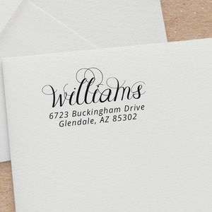Elegant Script Address Stamp, Wedding Invitation Stamp, Customized ...