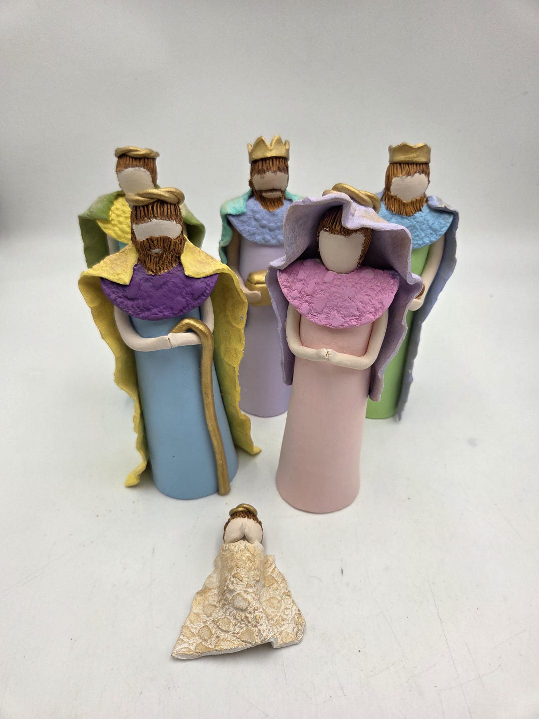 Clay Creche Vintage Nativity Set Pastel - Etsy