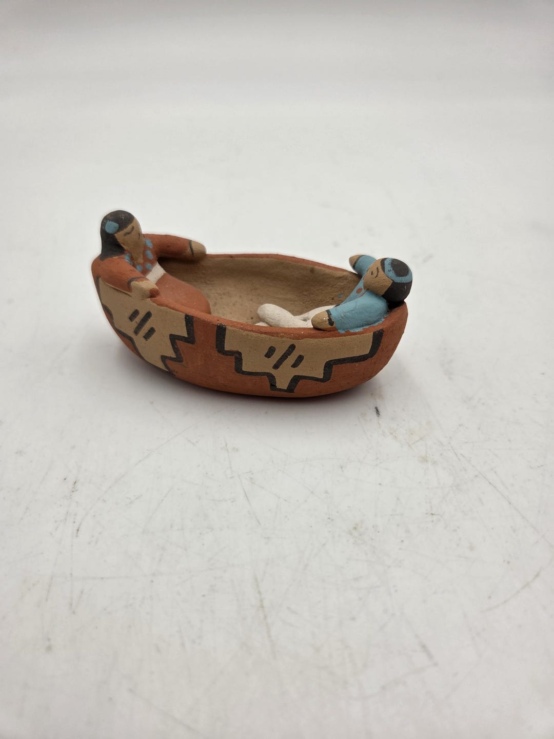 Native American Art Indians in a Boat Signed S Felipe - Etsy