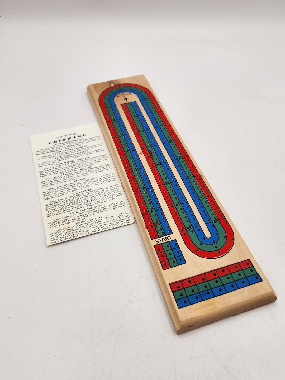 Wood Deluxe Cribbage Board Vintage Game Board Cardinal - Etsy