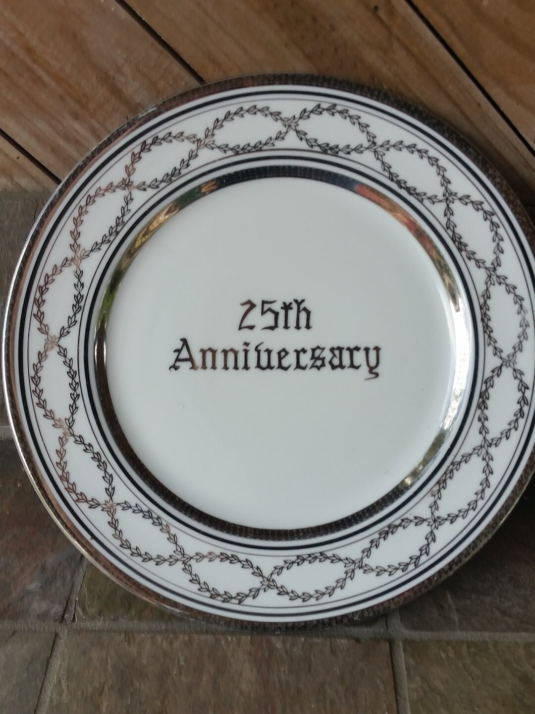 25th Wedding Anniversary Silver Plate Norcrest China Vintage - Etsy