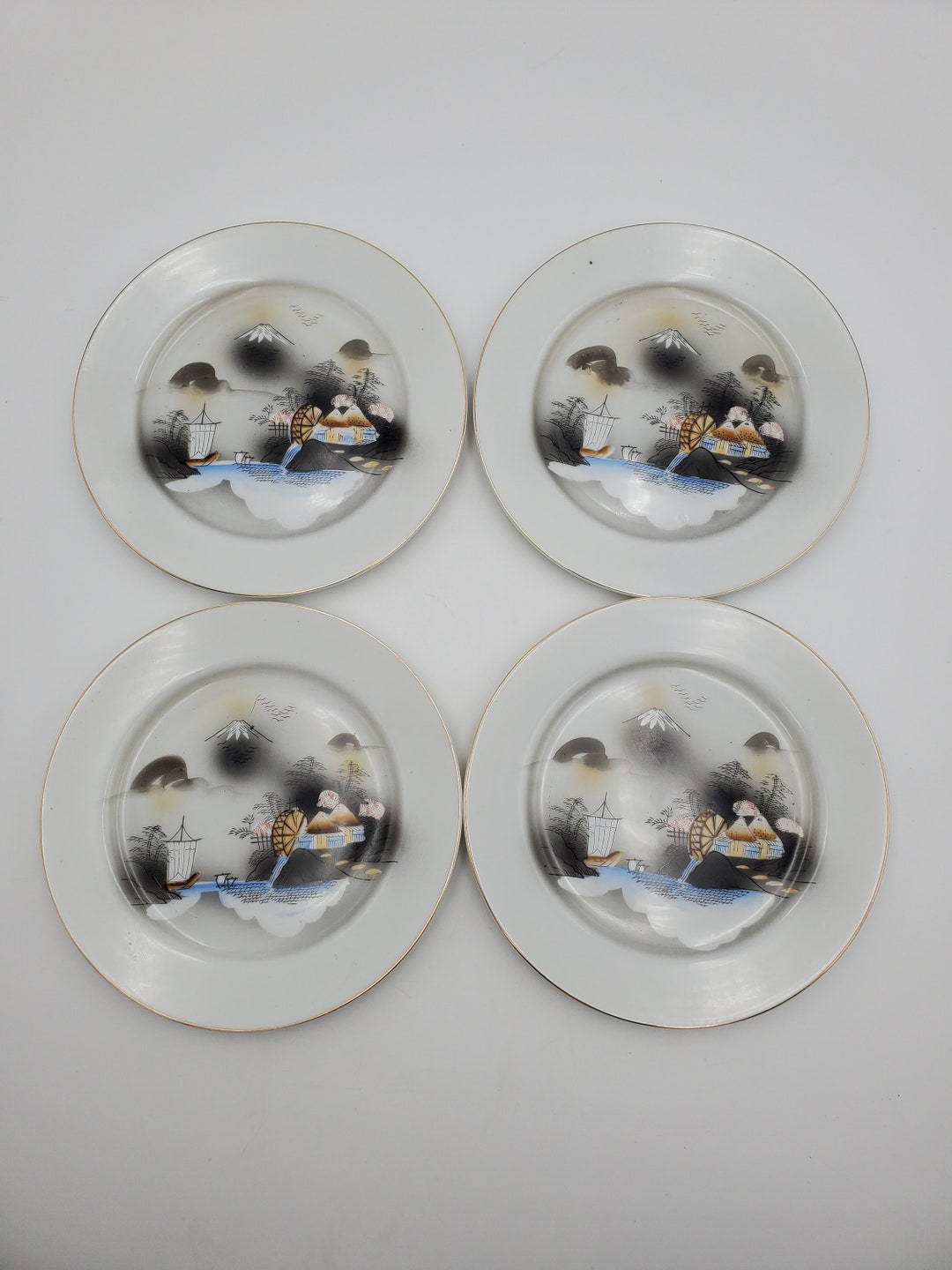 Dessert Plate Kutani Geisha Vintage Japanese Plates Set of 4 - Etsy