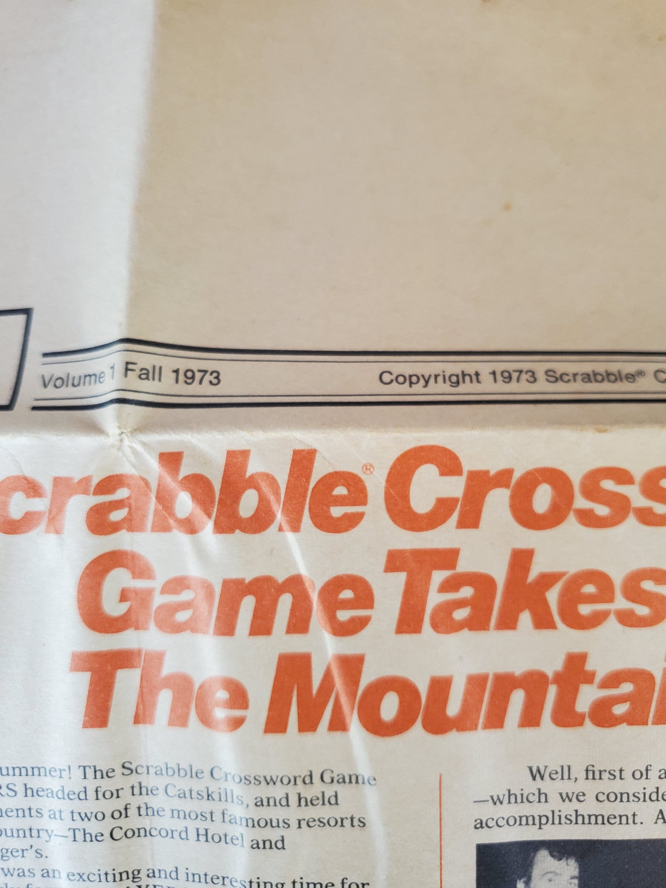 Scrabble Players Newspaper 1973 Volume 1 Fall Crossword Game Players ...
