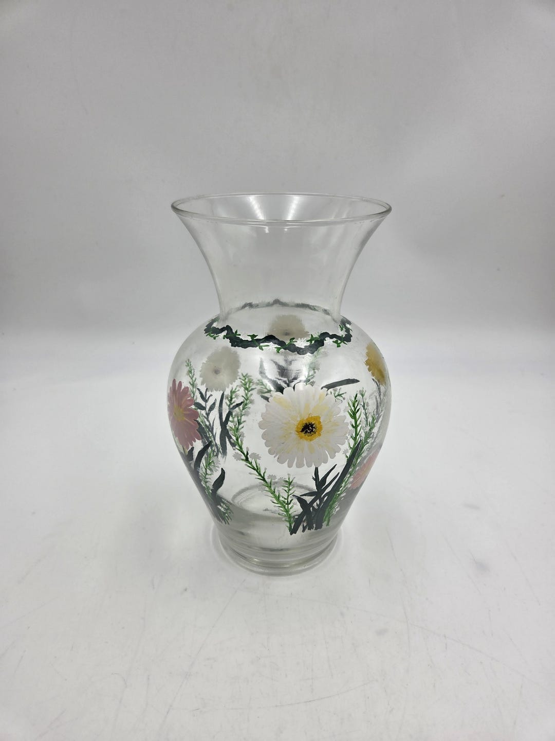 Vase Hand Painted Daisies Vase Vintage - Etsy