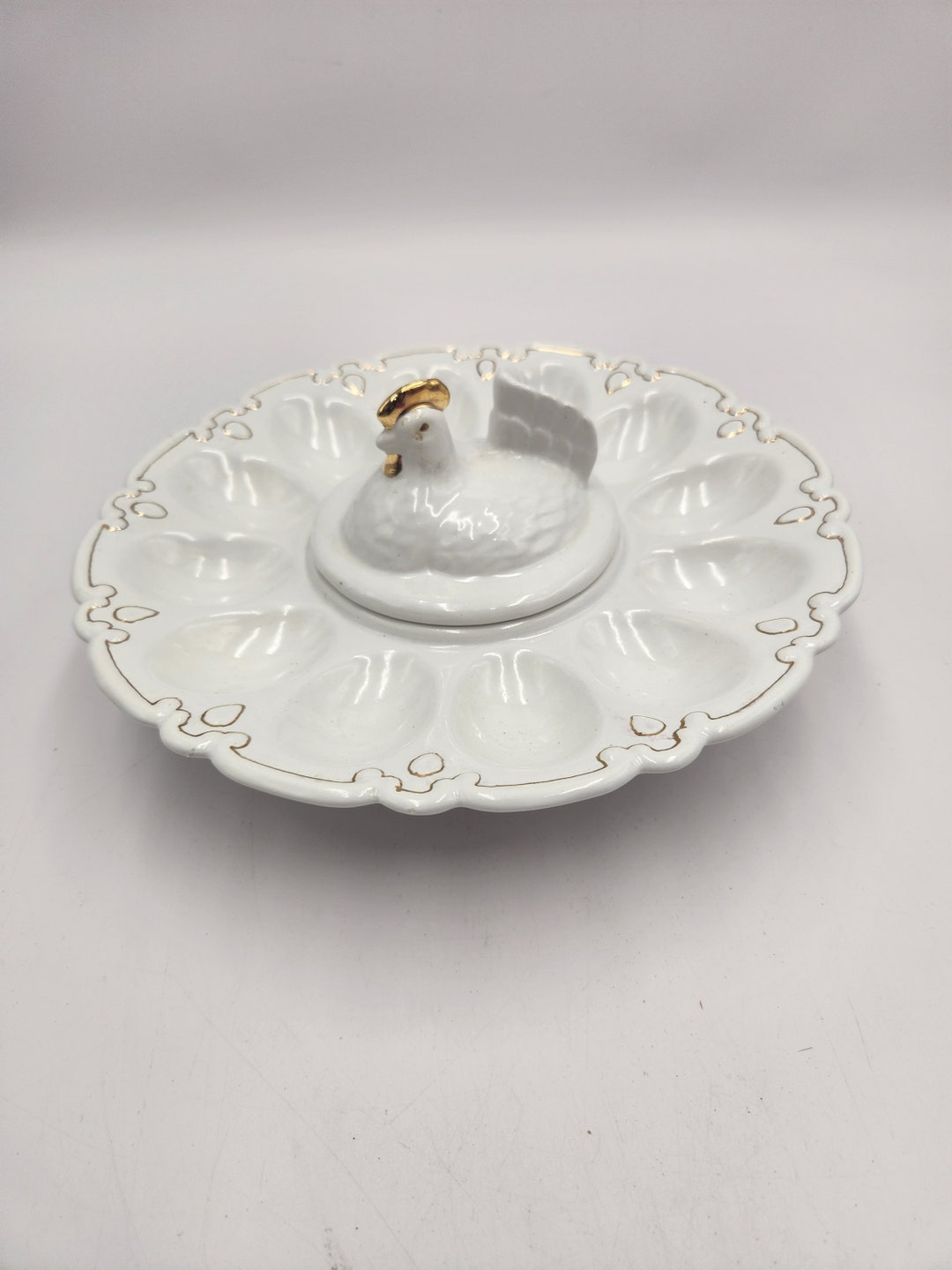 Deviled Egg Serving Tray With Rooster Vintage - Etsy