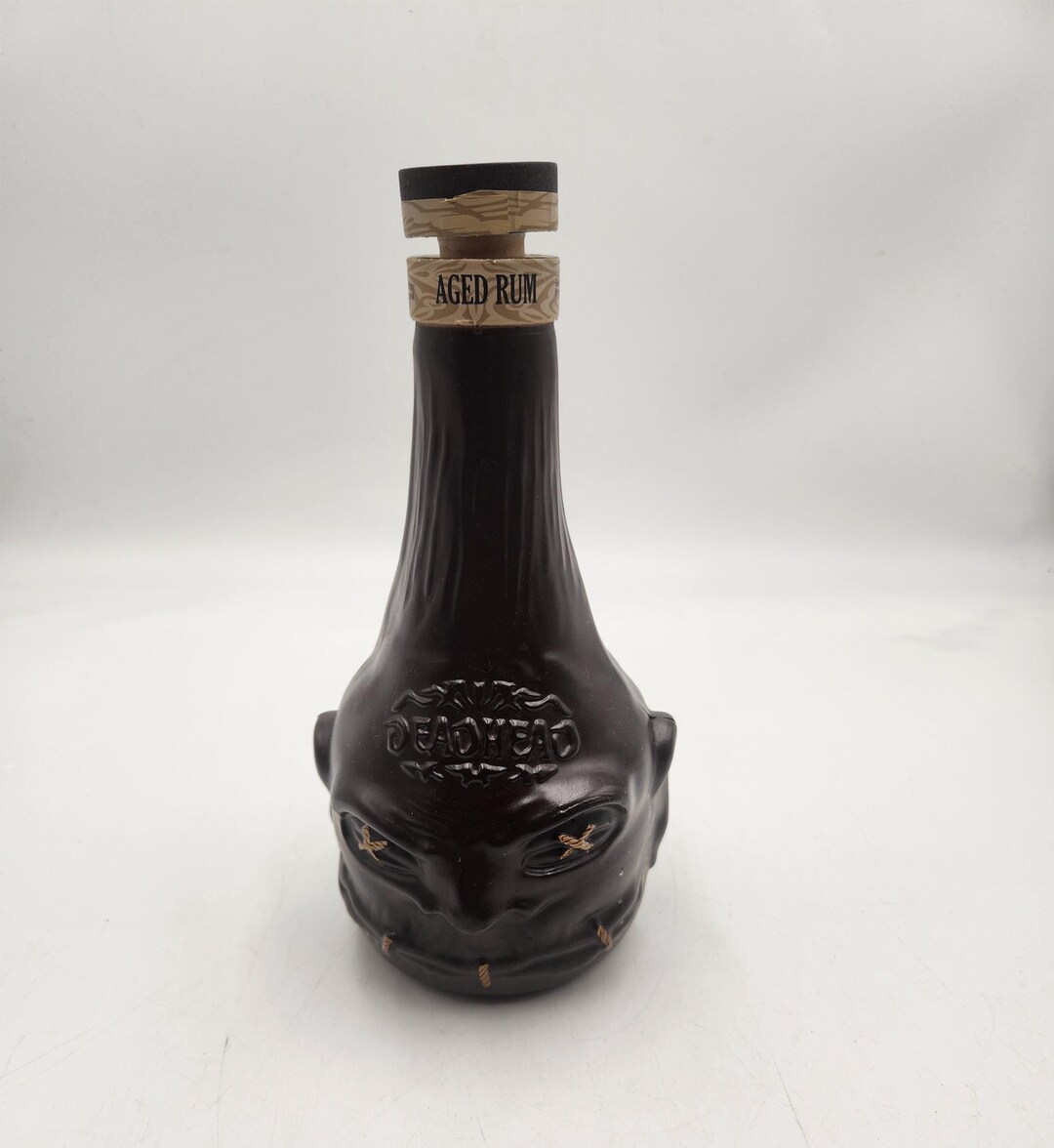 Dead Head Rum Decanter Vintage Shrunken Head Bottle Empty - Etsy