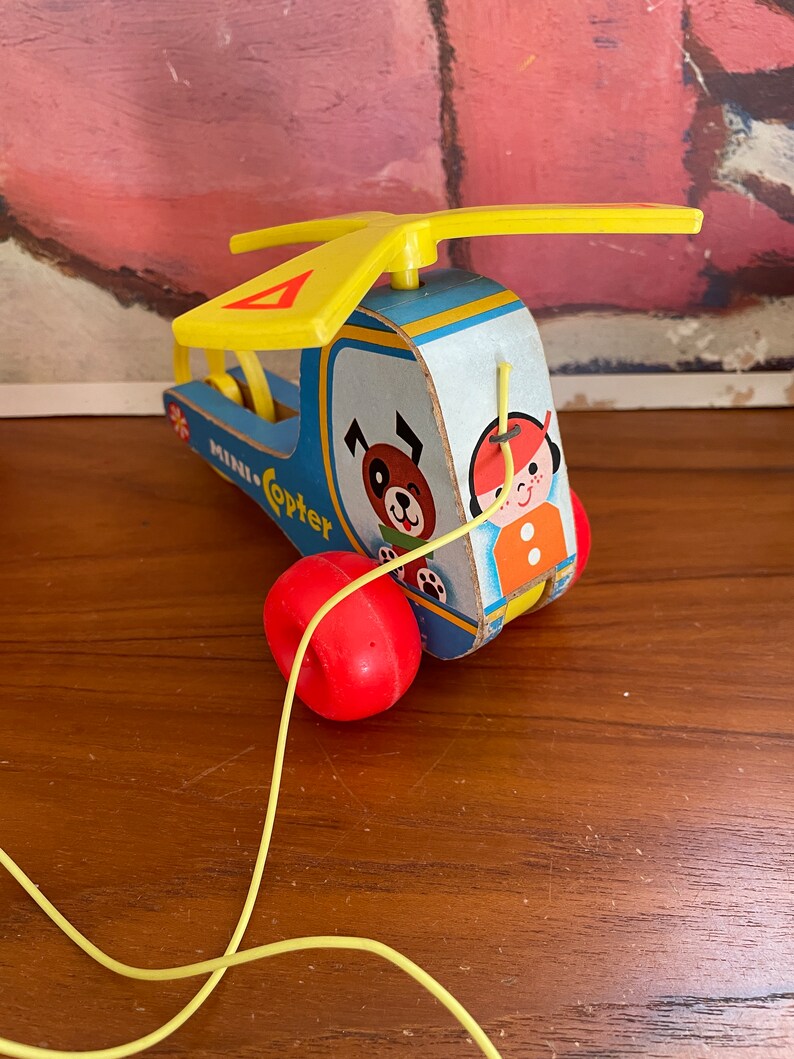 Vintage Fisher Price Mini Wood Copter Pull Toy - Etsy