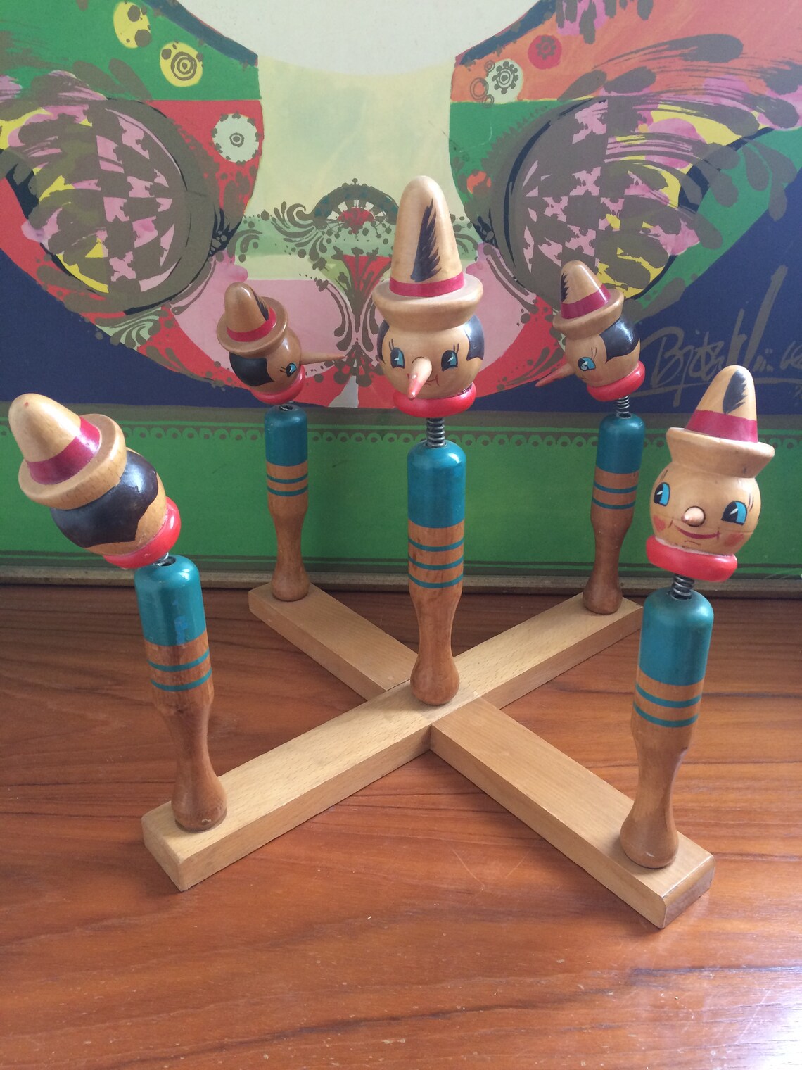 Vintage Japan Wood Pinocchios Ring Toss Game - Etsy