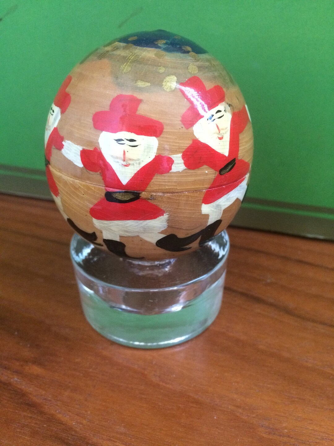 Set of 4 Vintage Wood Nesting Balls Dancing Santas - Etsy