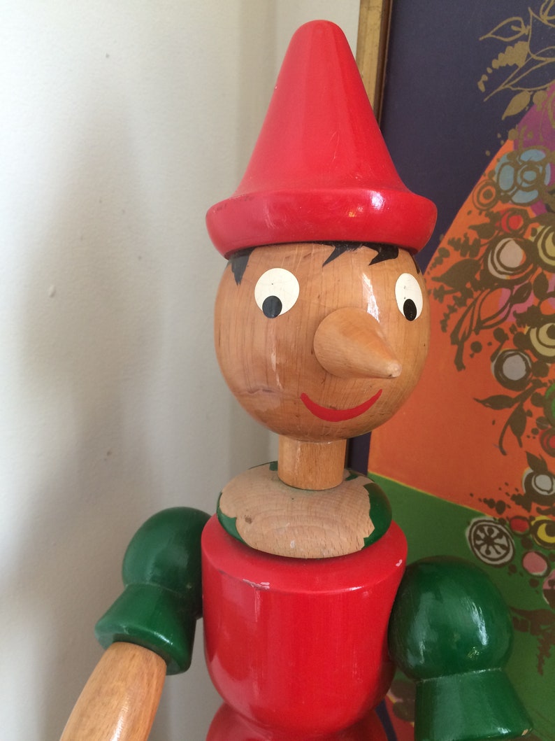 Vintage Extra Large Wooden Pinocchio - Etsy