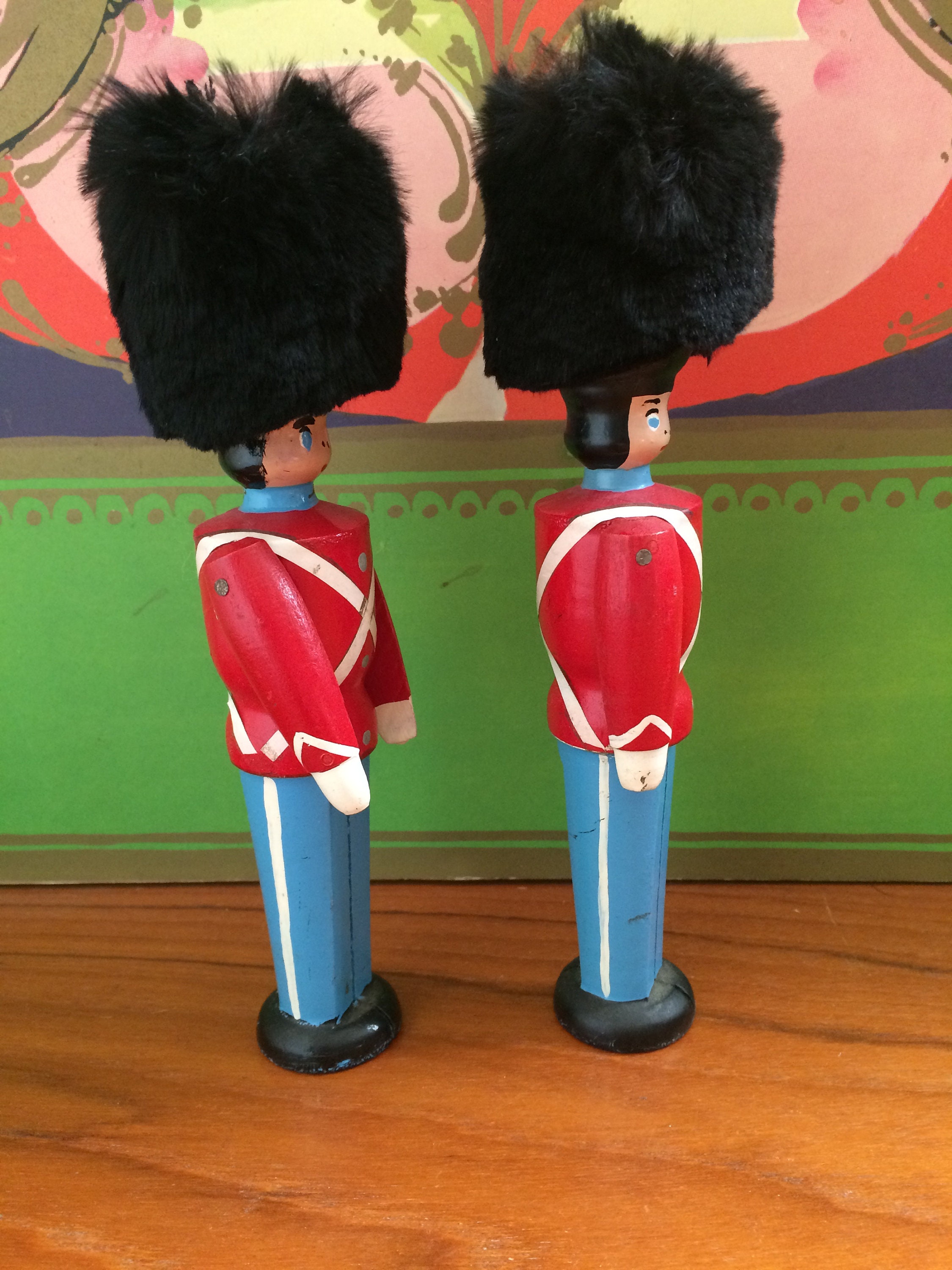 Vintage Wood Dutch Royal Guards with Fur Hats | Etsy