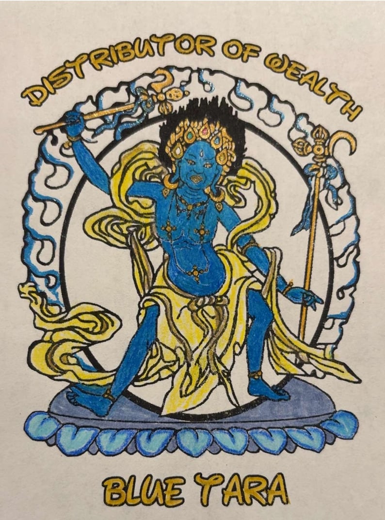 Tara Wisdom Cards Coloring Book: Adult Coloring Meditation - Etsy