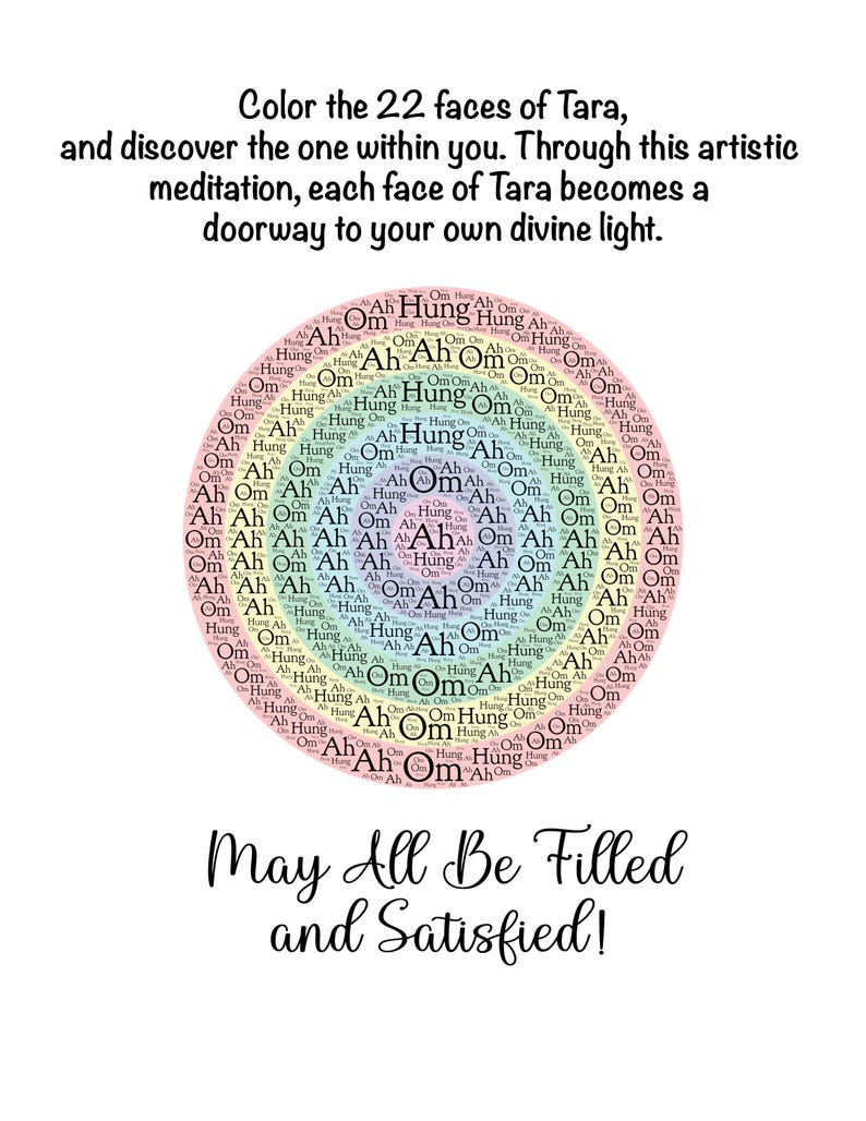 Tara Wisdom Cards Coloring Book: Adult Coloring Meditation - Etsy