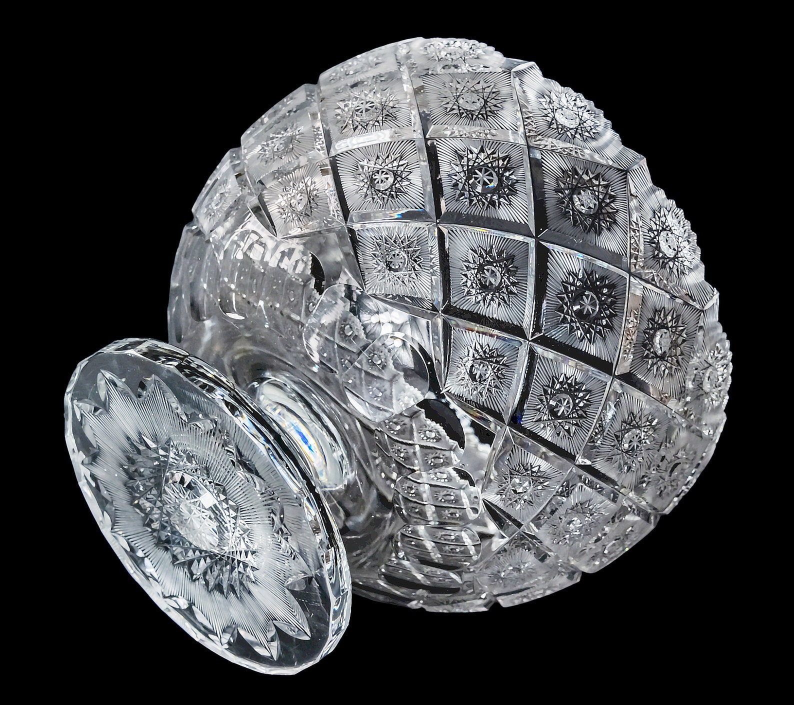 Large Hand-cut Crystal Vase Centerpiece - Etsy