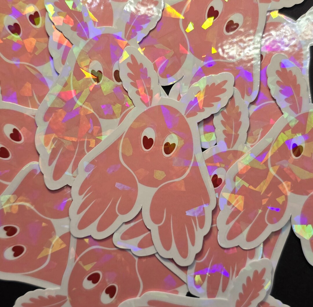 Holographic Pink Mothman Sticker - Etsy