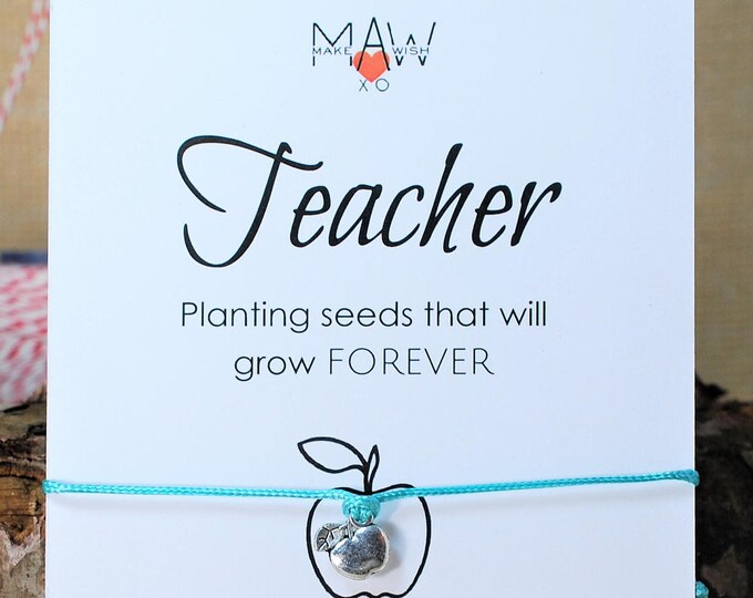 Teacher Appreciation Gift Teacher Gifts Apple Bracelet Friendship ...