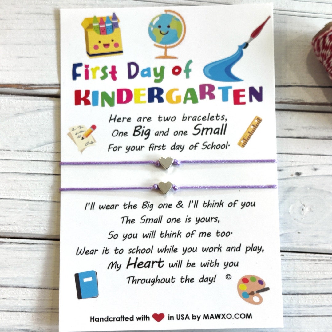 First Day of Kindergarten Bracelets, Mommy and Me Bracelet, First Day ...