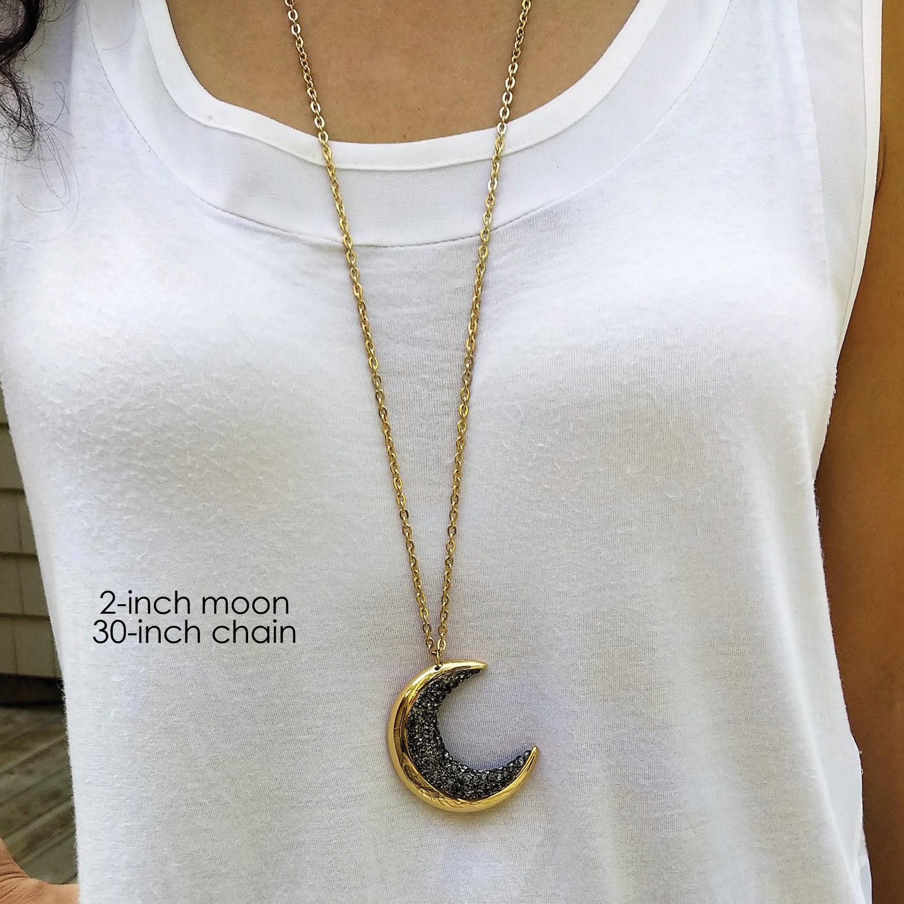 Moon Necklace Celestial Jewelry Love you to the Moon and Back | Etsy