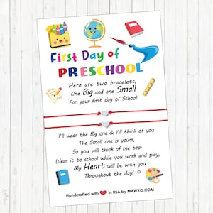 Kindergarten Bracelet First Day of Kindergarten Bracelet, First Day of ...