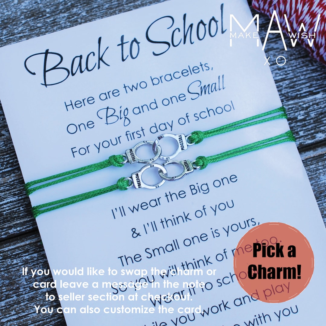 Back to School Bracelets First Day of School Bracelet Mommy and Me ...