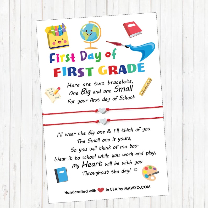 First Day of Third Grade Bracelet, Back to School Bracelet, Mommy and ...