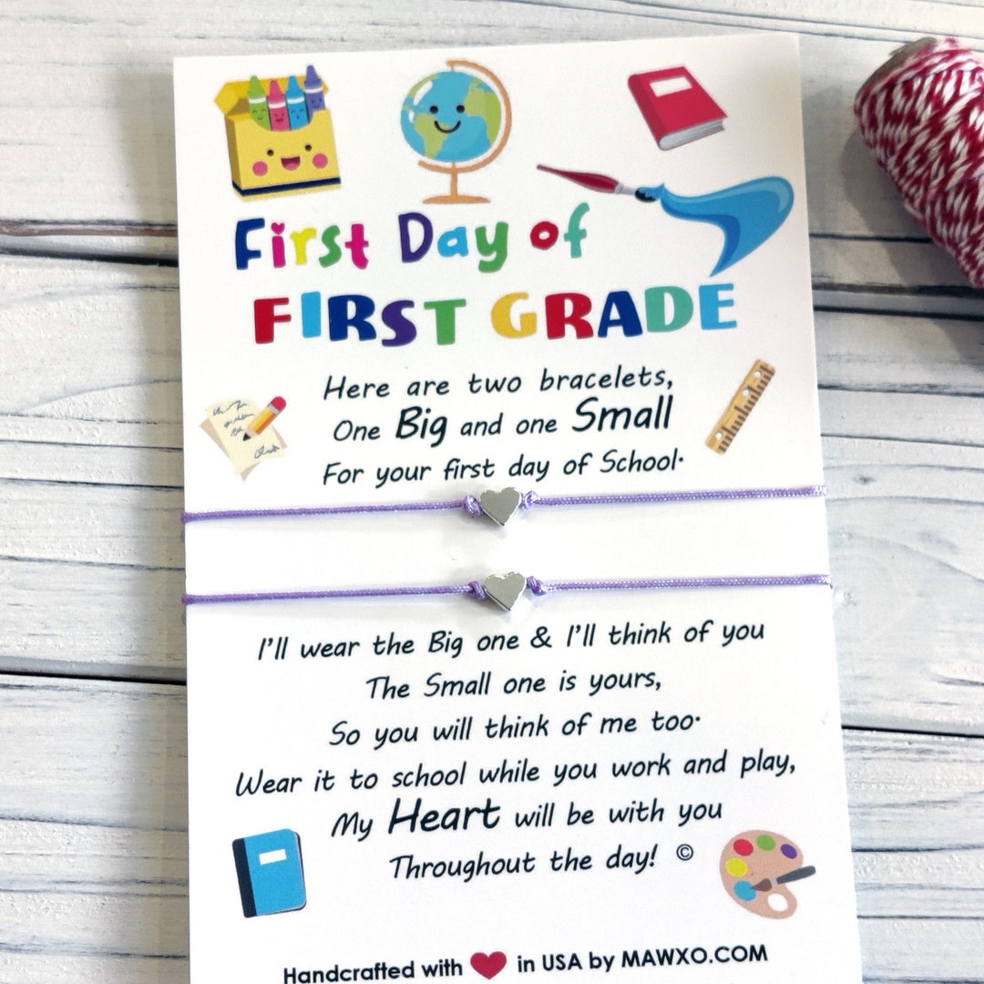 First Day of First Grade Bracelets, Back to School Bracelet Mommy and ...