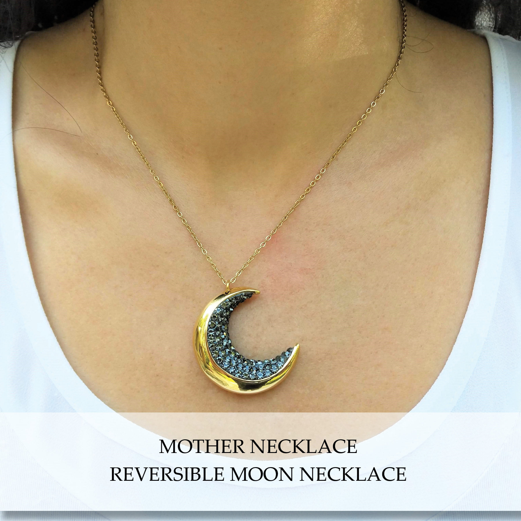 Moon Necklace Celestial Jewelry Love you to the Moon and Back | Etsy