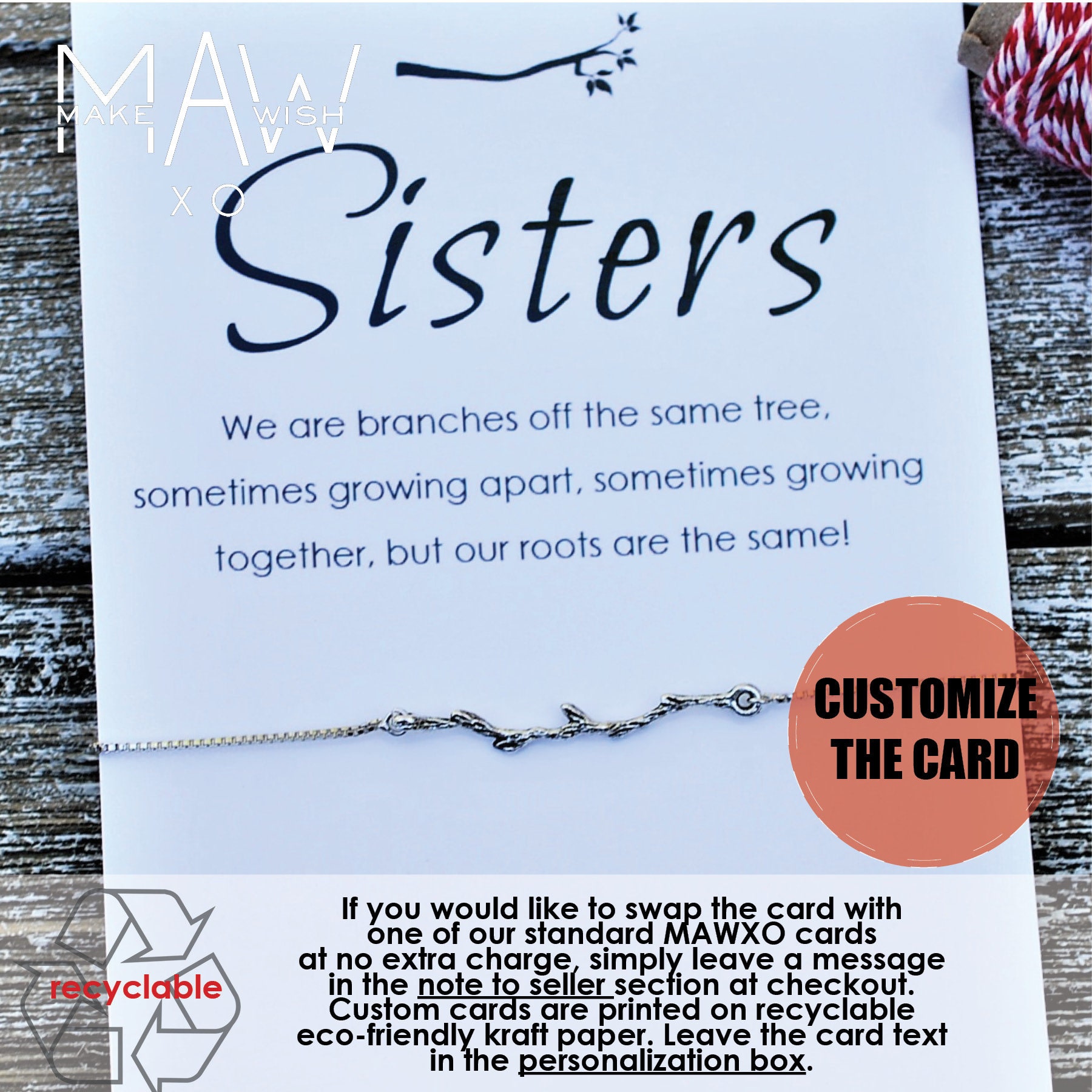 Sister Bracelet Sister Gift Sister Birthday Gift Branch | Etsy