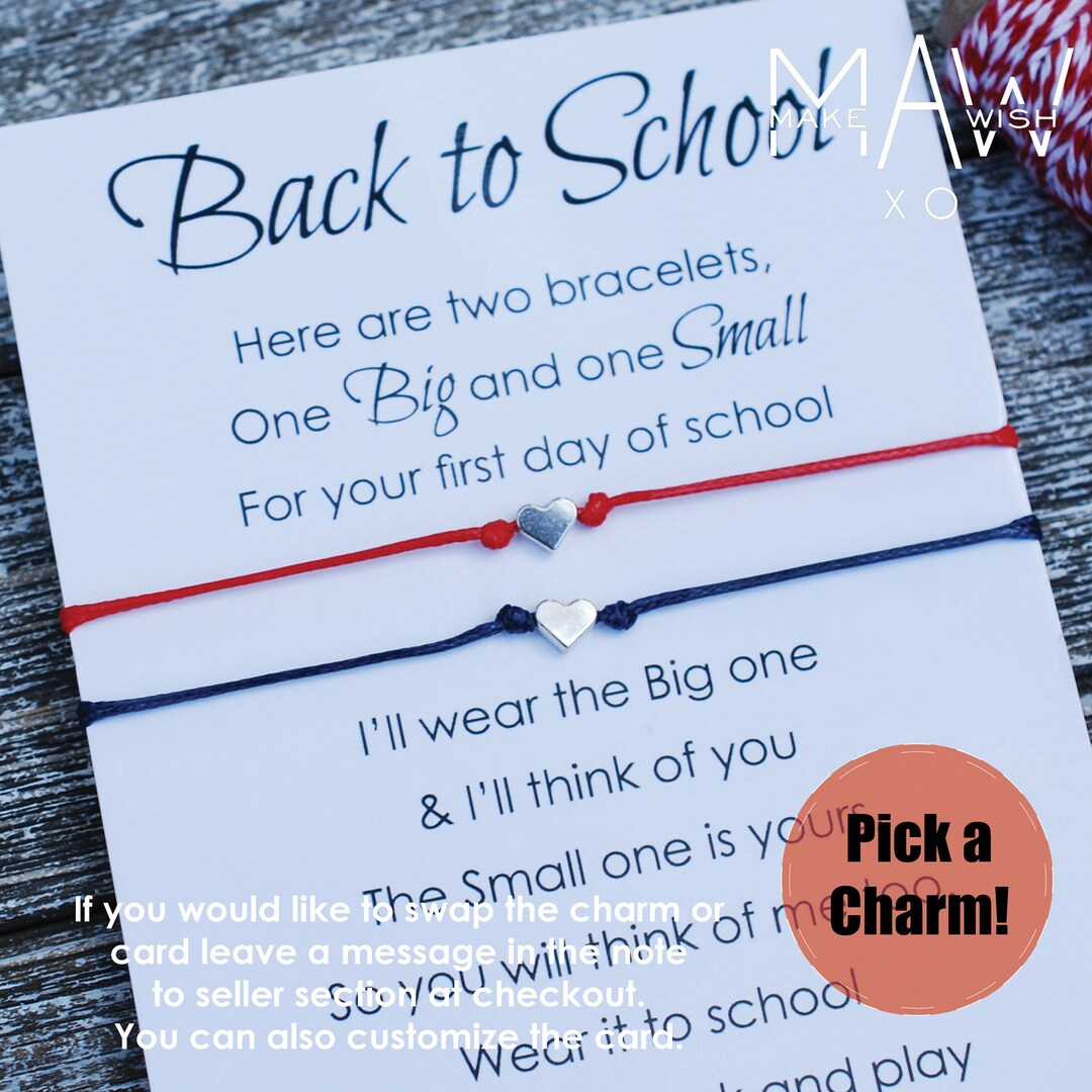 First Day of School Bracelet Back to School Bracelets Mommy and Me ...