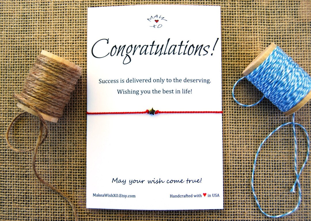 Congratulations Wishing Bracelet Sterling Silver Star ~ Make a Wish ...