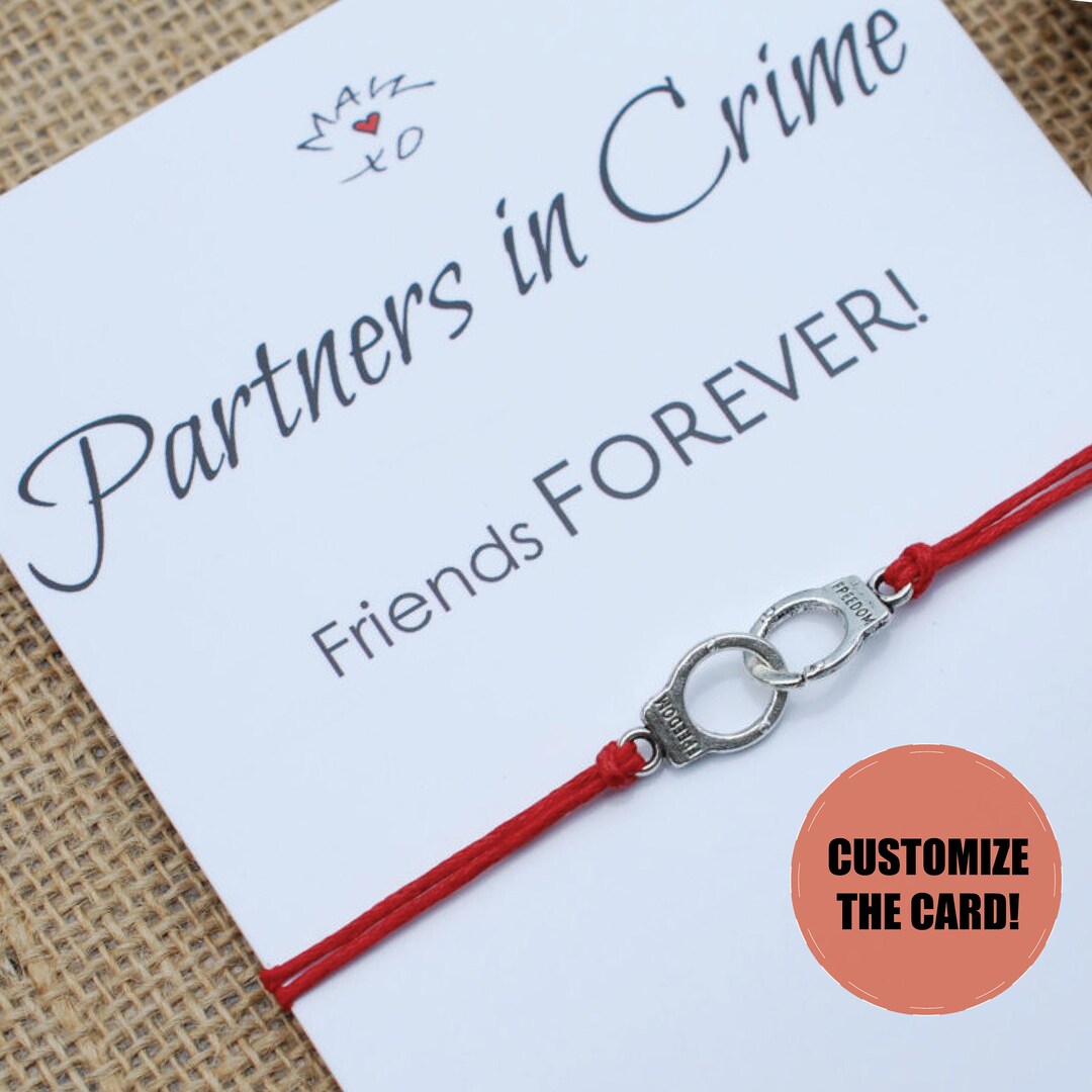 Handcuffs Bracelet Friendship Bracelet Partners in Crime Forever ...