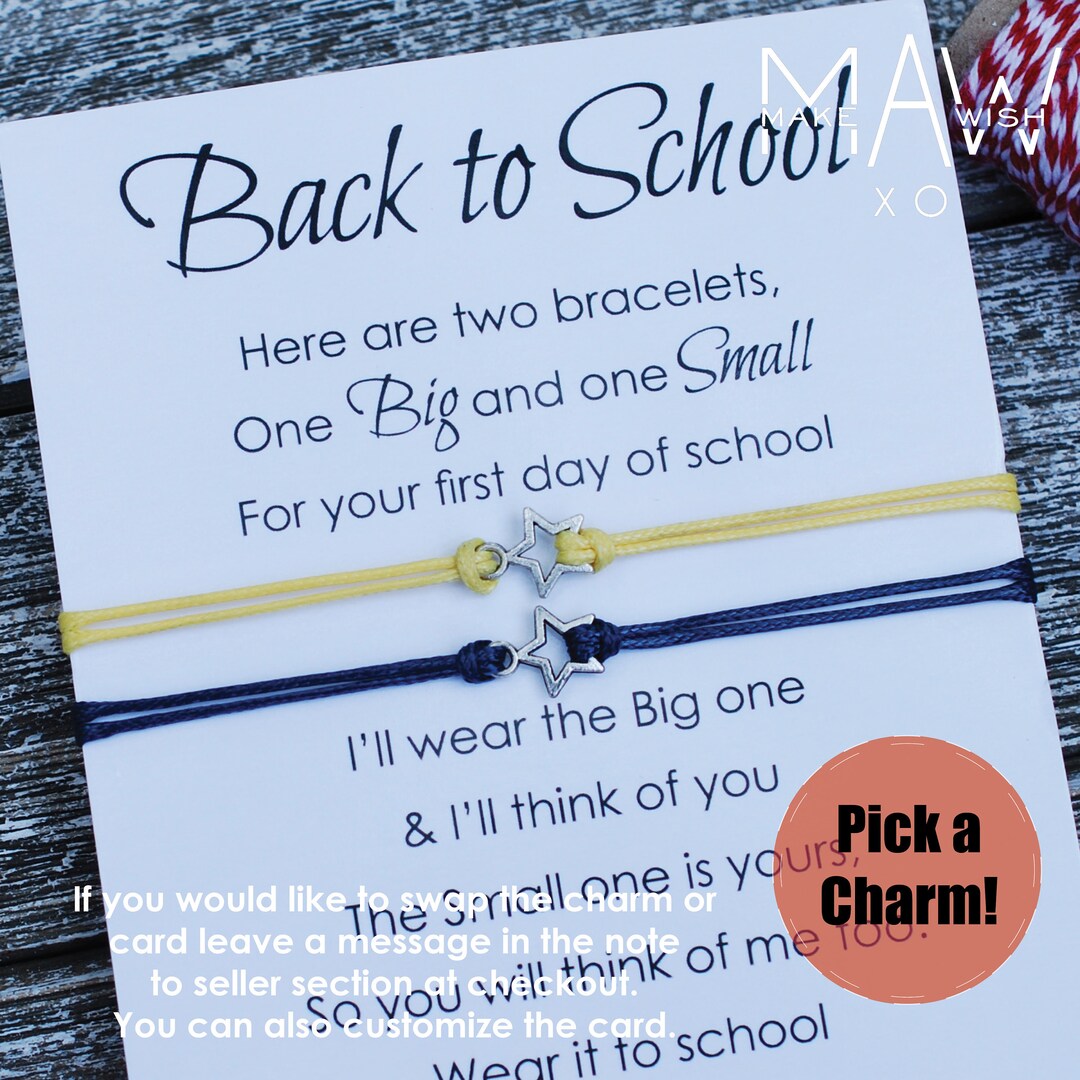 Back to School Bracelets First Day of School Bracelet Mommy and Me ...