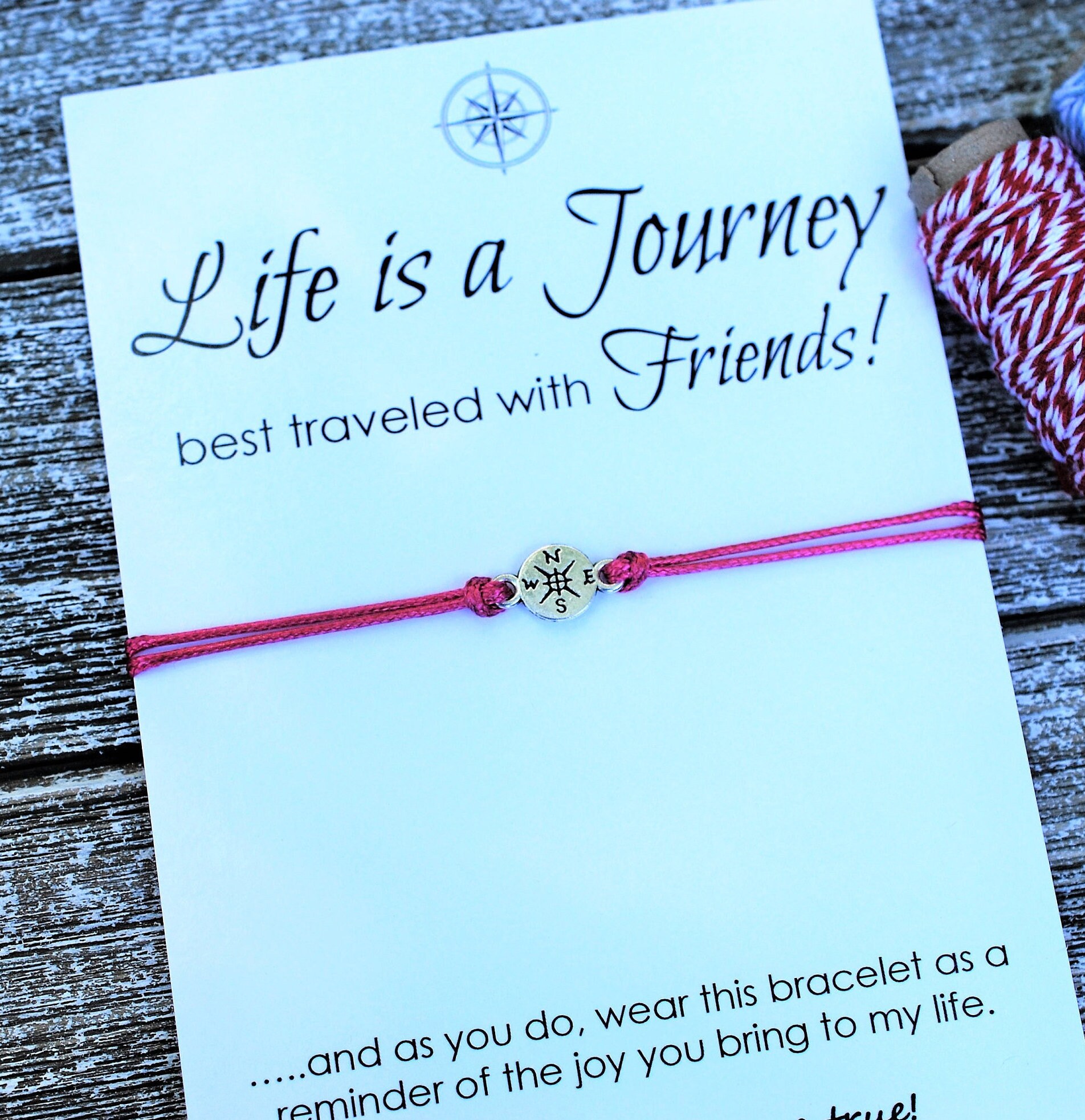 Travel Gift for Friend Inspirational Gift Friendship Bracelet | Etsy
