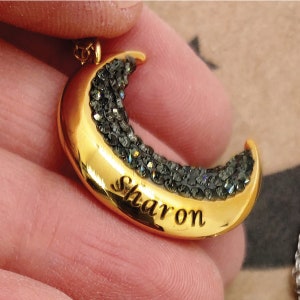 Personalized Teacher Gifts Teacher Name on Moon Necklace Lunar Jewelry ...