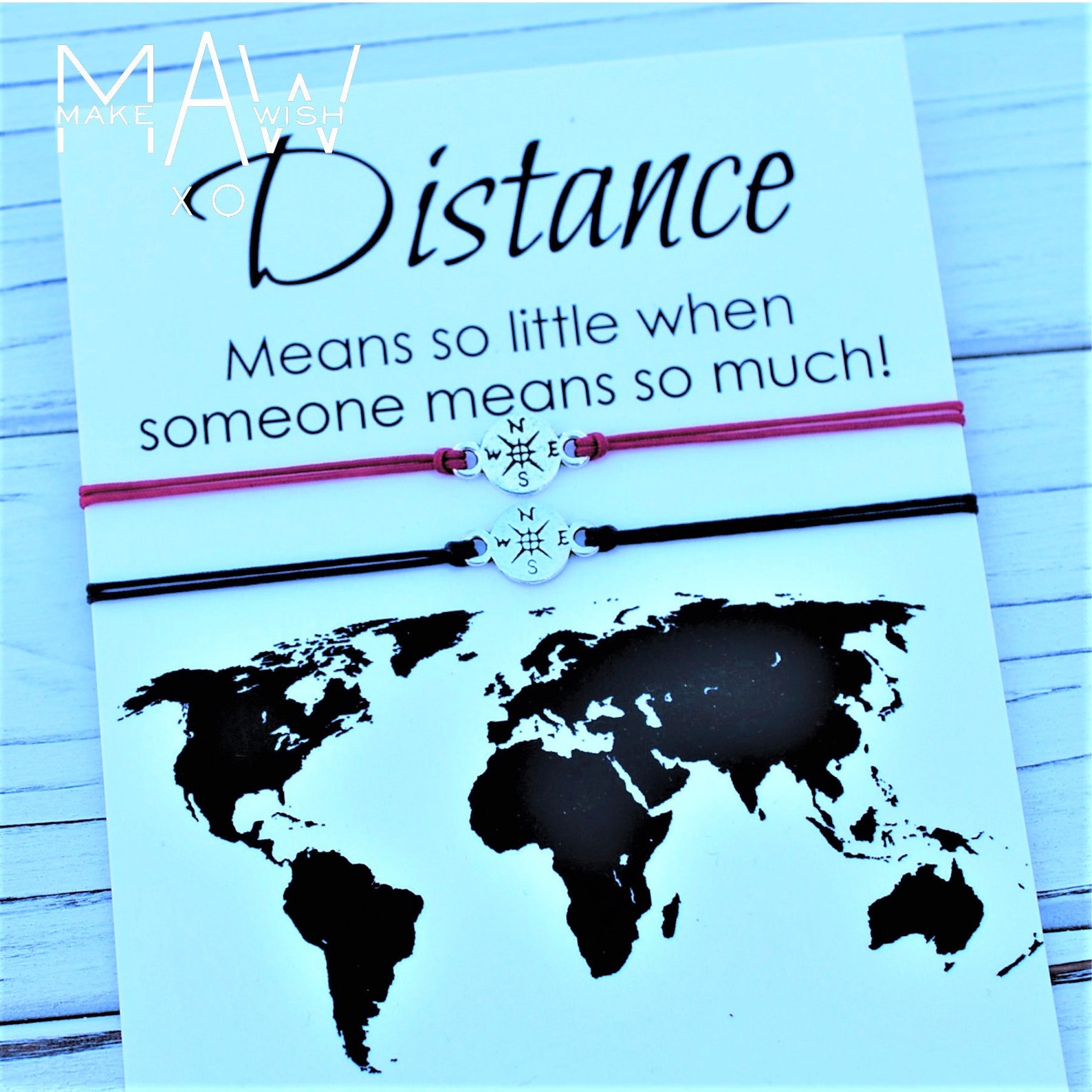 Best Friend Gifts Distance Bracelets Long Distance Bracelet Matching ...